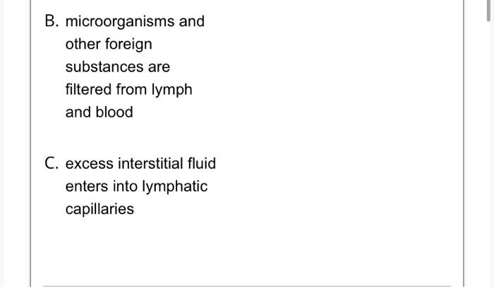 Solved Match the functions of the lymphatic system to each | Chegg.com