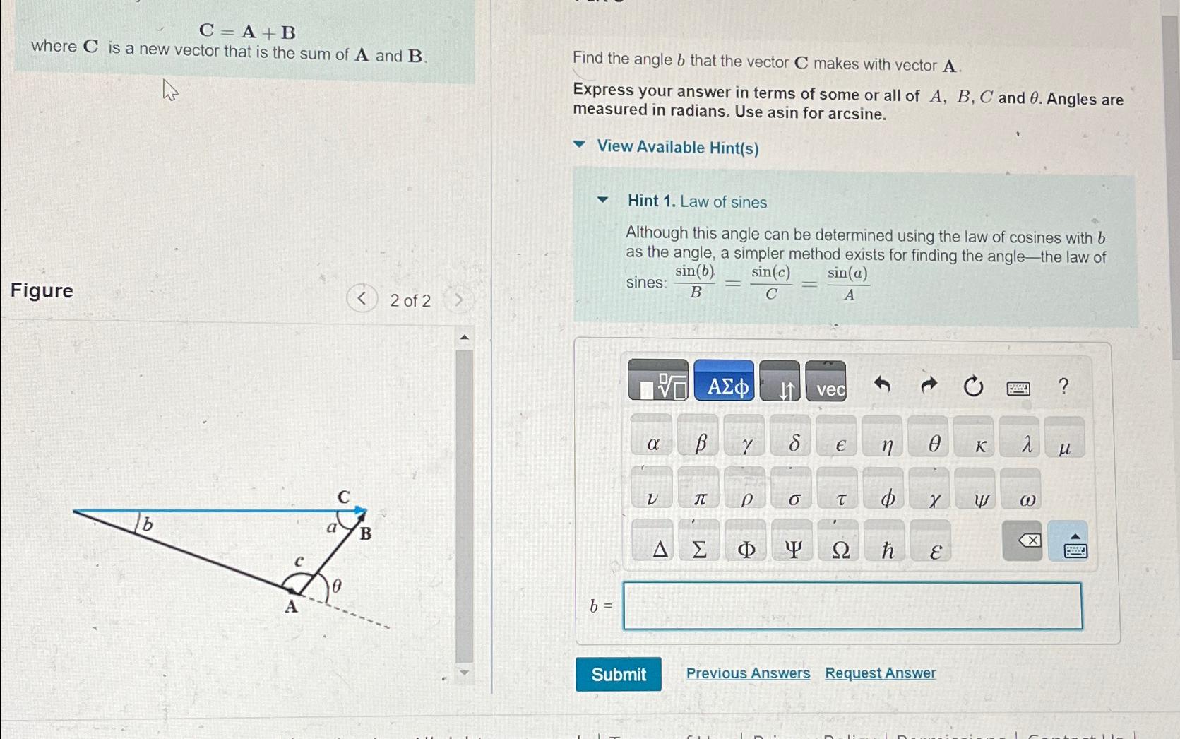 Solved C=A+Bwhere C ﻿is a new vector that is the sum of A | Chegg.com