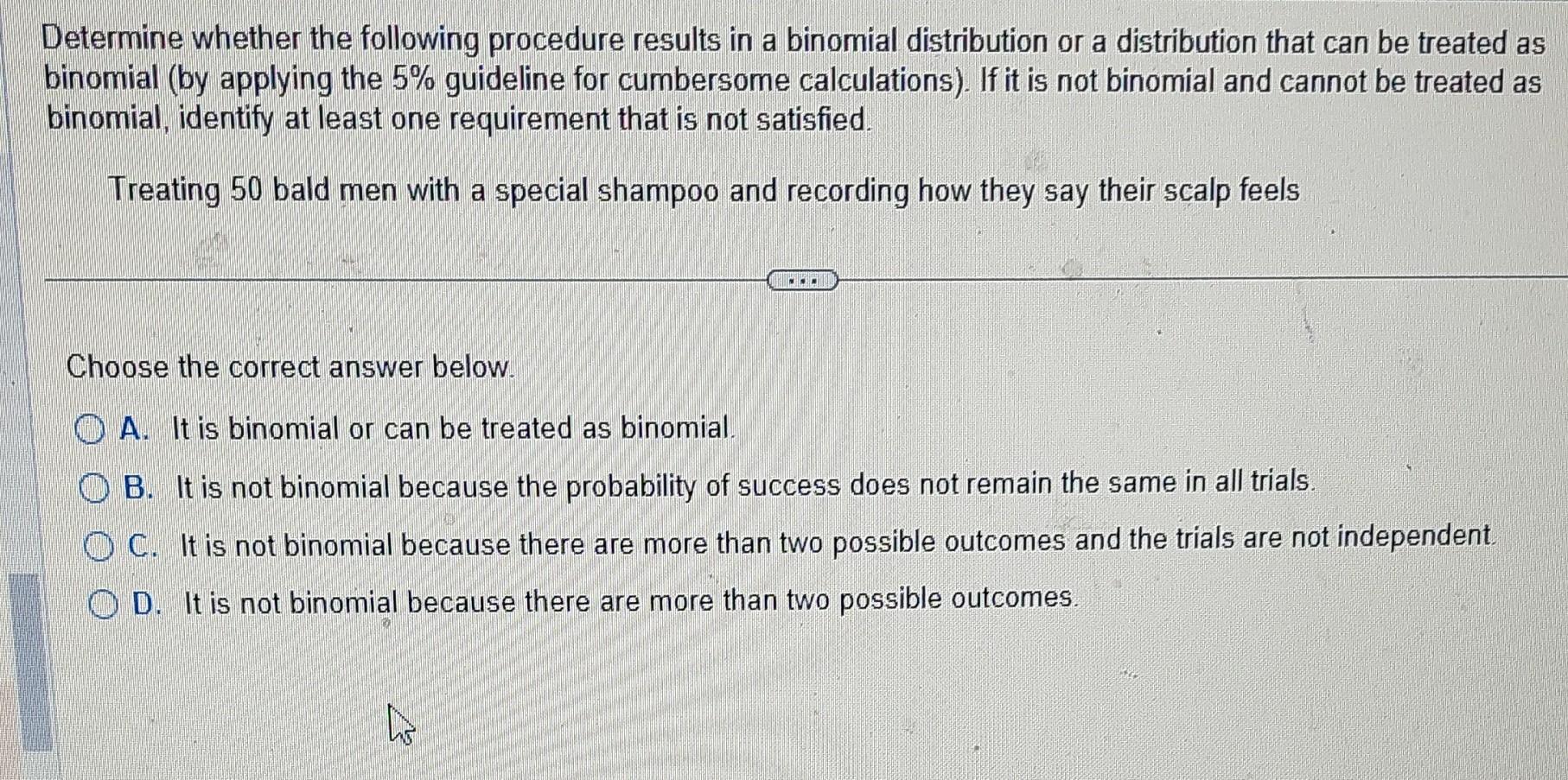 Solved Determine whether the following procedure results in | Chegg.com