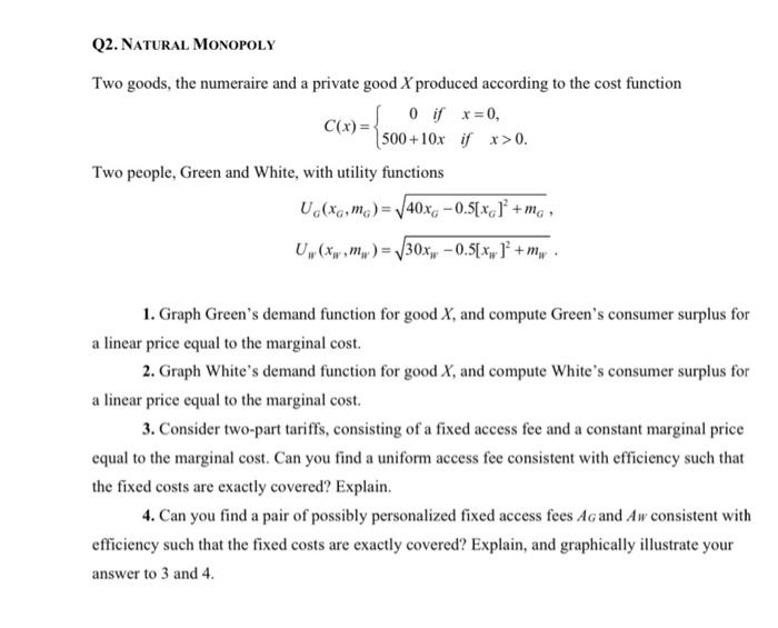 Solved Q1. Samuelson versus Lindahl Part 1. Samuelson. A | Chegg.com