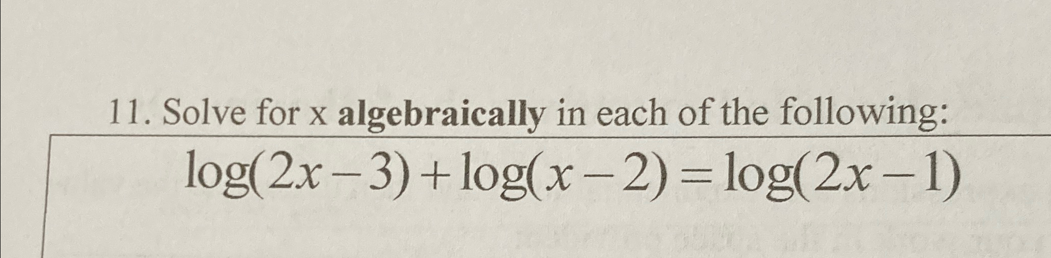 Solved Solve for x ﻿algebraically in each of the | Chegg.com