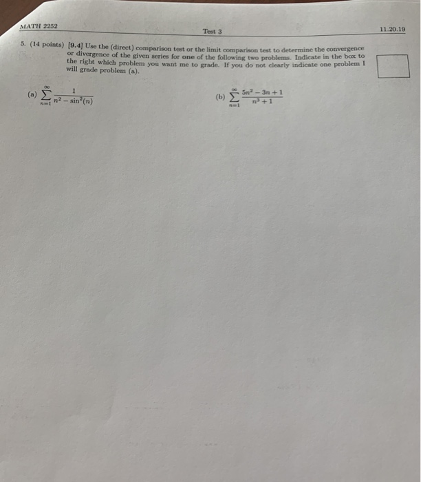 Solved MATH 2252 Test 3 11.20.19 3. (14 points) 9.4 Use the | Chegg.com