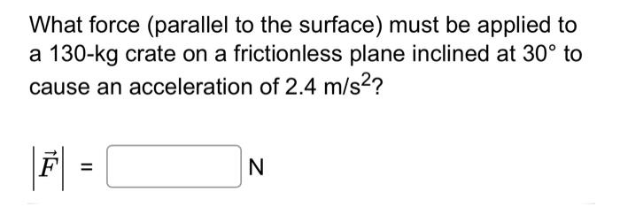 Solved What force (parallel to the surface) must be applied | Chegg.com