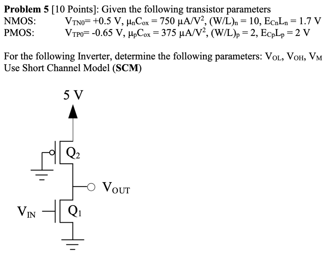 Solved Problem 5 [10 ﻿Points]: Given the following | Chegg.com