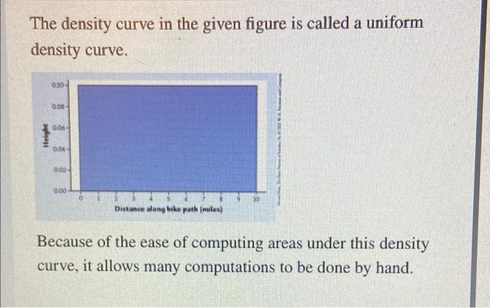 Solved a The density curve in the given figure is called a | Chegg.com