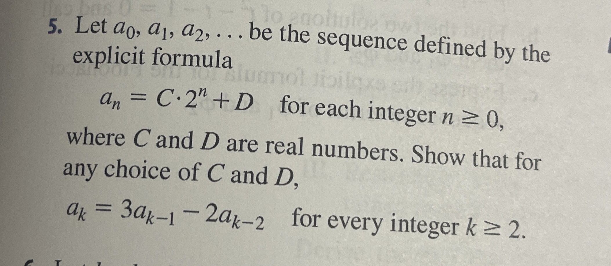 Solved Let a0,a1,a2,dots be the sequence defined by the | Chegg.com