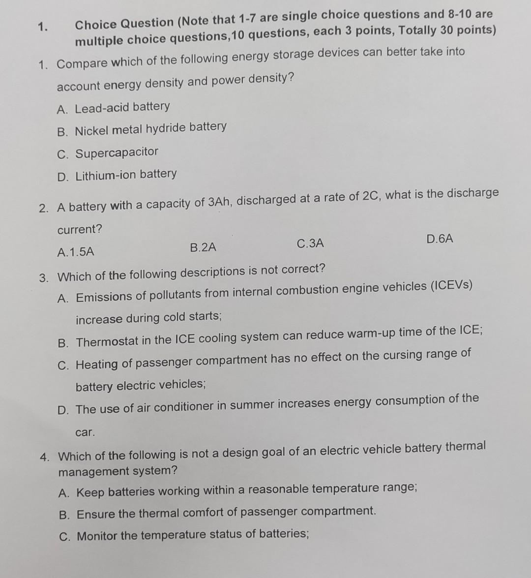 Solved Choice Question (Note that 1-7 ﻿are single choice | Chegg.com