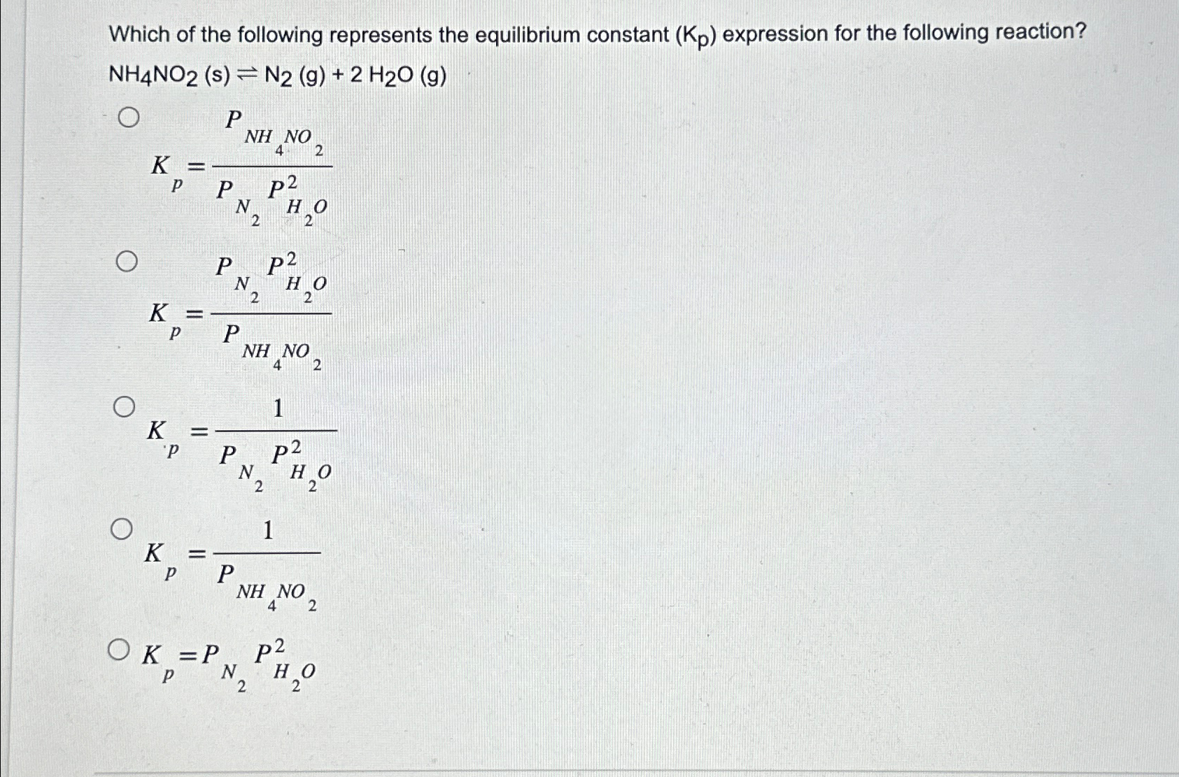 Solved Which of the following represents the equilibrium | Chegg.com
