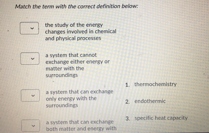 Solved Match the term with the correct definition below: the | Chegg.com
