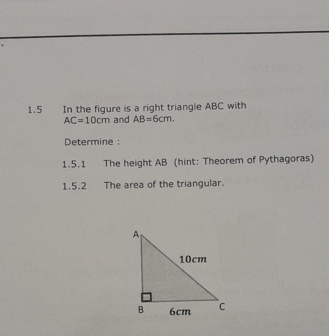 Solved In the figure is a right triangle \\( A B C \\) with | Chegg.com