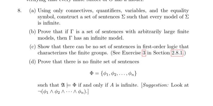 Solved 8. (a) Using only connectives, quantifiers, | Chegg.com