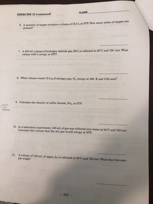 Solved NAME SECTION EXERCISE 14 DATE INSTRUCTOR | Chegg.com