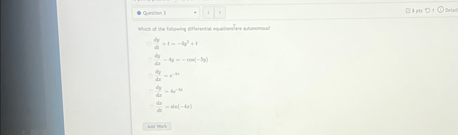 Solved Question 38 ﻿pts1DetailWhich of the following | Chegg.com
