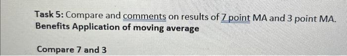 Solved Task 5: Compare and comments on results of 7 point MA | Chegg.com