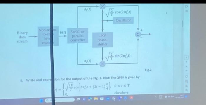 Solved 5. Write and expre fion for the output of the Fig. 2. | Chegg.com