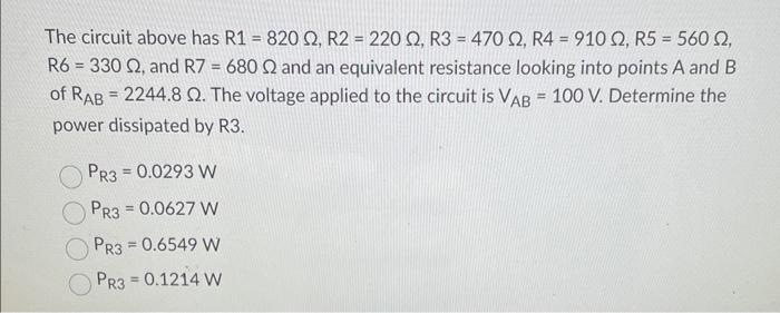 Solved The circuit above has | Chegg.com