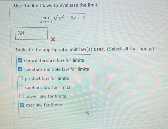 Solved Use the limit laws to evaluate the limit. | Chegg.com