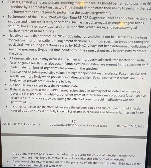 Solved 8. In the Limitations section of the CDC document the | Chegg.com
