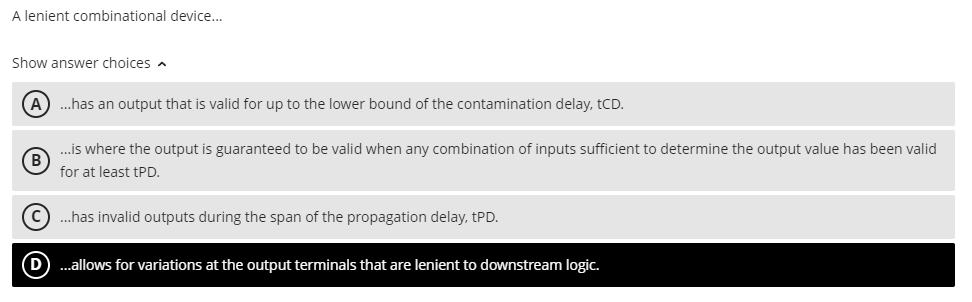 Solved A lenient combinational device...Show answer | Chegg.com