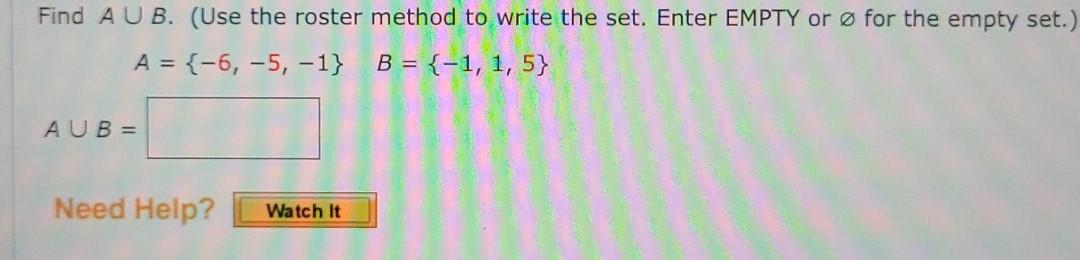 Solved Find A UB. (Use the roster method to write the set. | Chegg.com