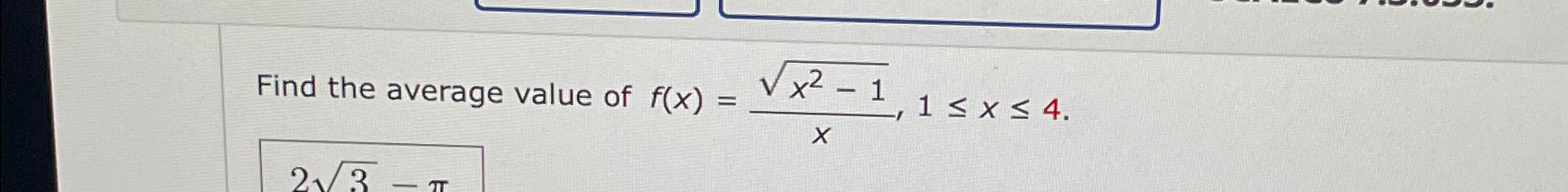 Solved Find the average value of f(x)=x2-12x,1≤x≤4 | Chegg.com