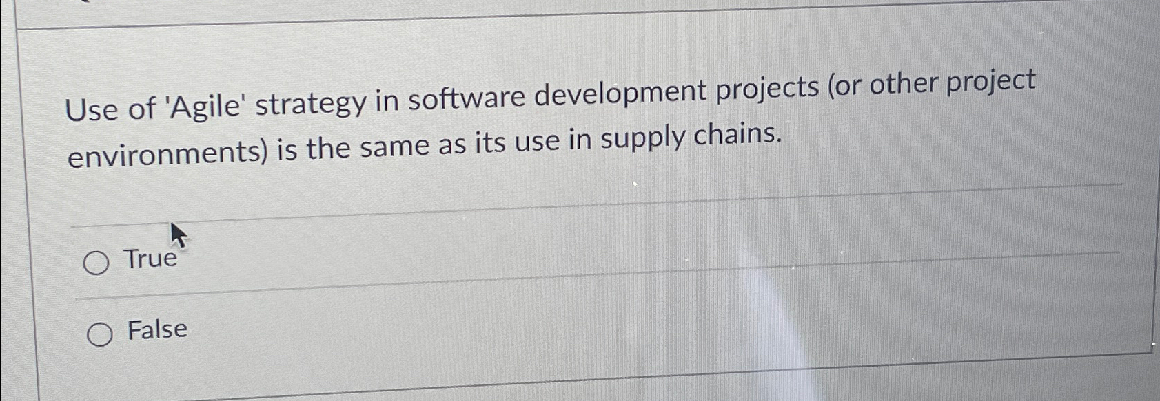 Solved Use of 'Agile' strategy in software development | Chegg.com