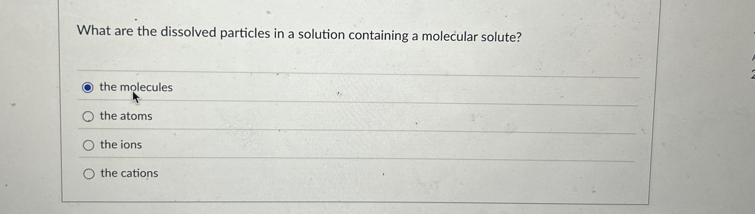 Solved What are the dissolved particles in a solution | Chegg.com