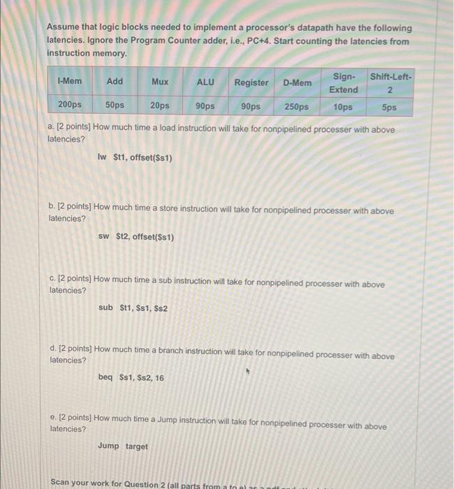 Solved Assume that logic blocks needed to implement a | Chegg.com