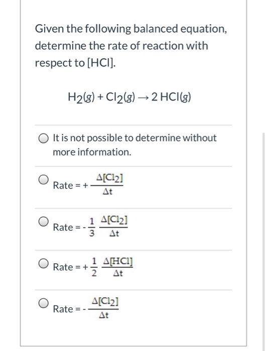 Solved Given the following balanced equation, determine the | Chegg.com