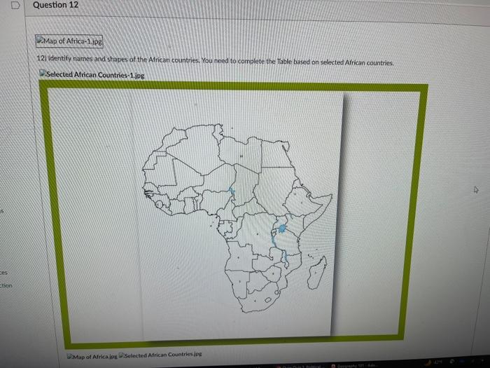 12) Identify names and shapes of the African | Chegg.com