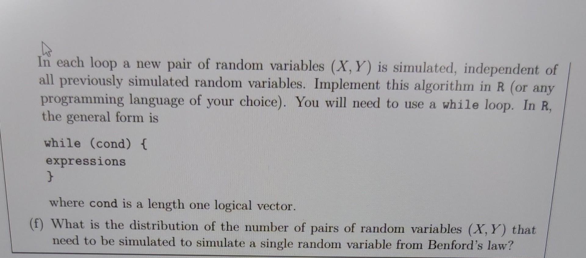 Solved We have seen how to simulate from a distribution | Chegg.com