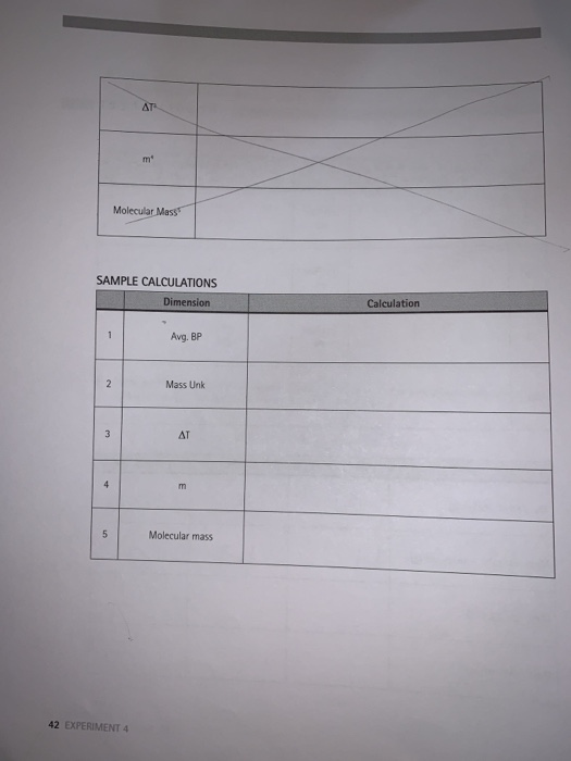 Solved Instructor Name Date EXPERIMENT 4 COLLIGATIVE | Chegg.com