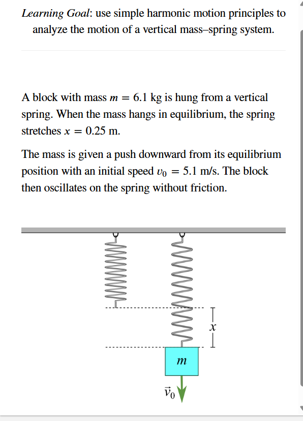 Solved a block with mass m=6.1kg is hung from a vertical | Chegg.com