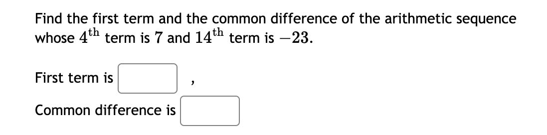 Solved Find the first term and the common difference of the | Chegg.com
