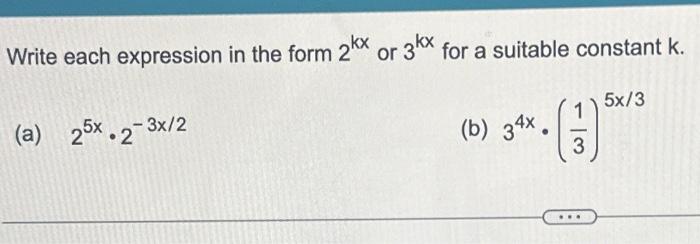 Solved Write each expression in the form 2kx or 3kx for a | Chegg.com