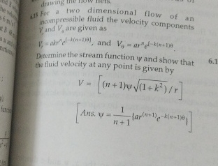 Solved $15 ﻿For a two dimensional flow of an incompressible | Chegg.com