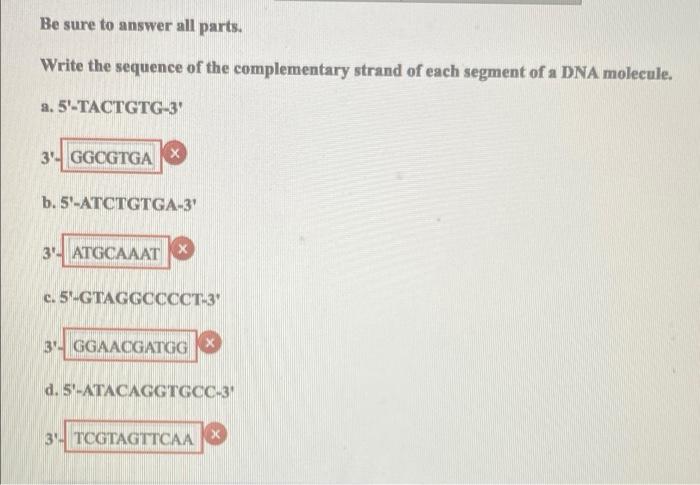 Solved Be sure to answer all parts. Write the sequence of | Chegg.com