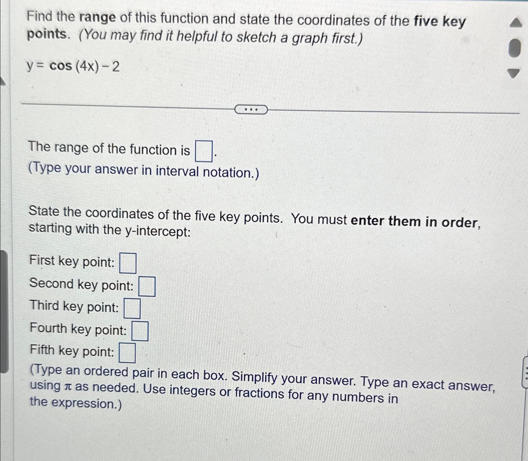 Solved Find the range of this function and state the | Chegg.com