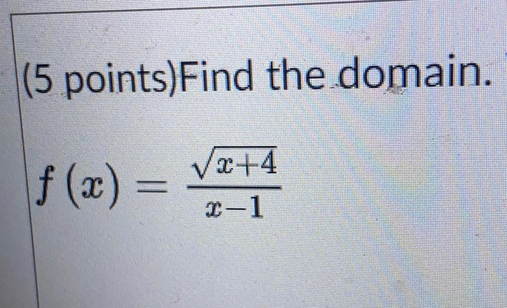 Solved ( 5 ﻿points)Find the domain.f(x)=x+42x-1 | Chegg.com
