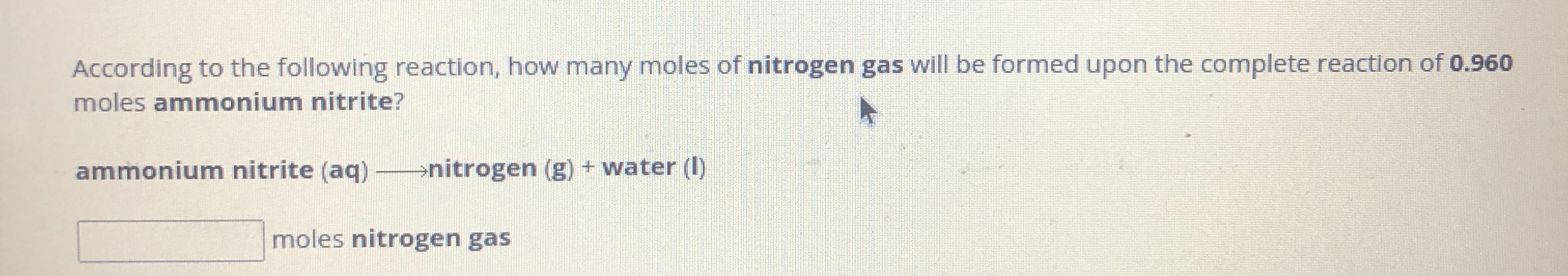 Solved According to the following reaction, how many moles | Chegg.com
