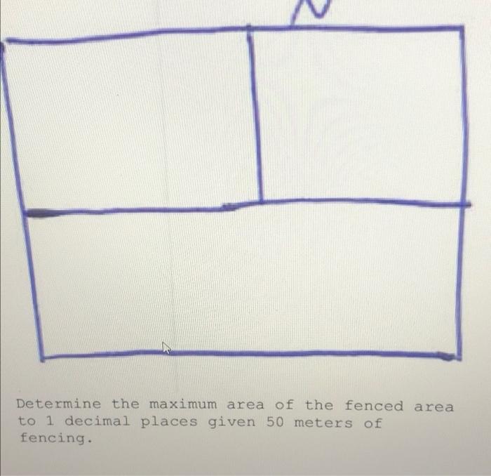Solved Determine the maximum area of the fenced area to 1 | Chegg.com