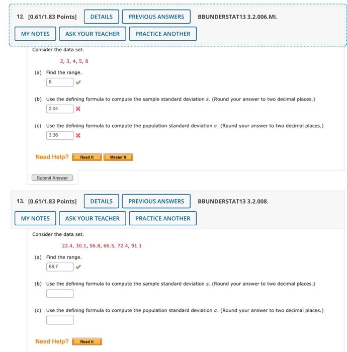 Solved Consider the data set. 2,3,4,5,8 (a) Find the range. | Chegg.com
