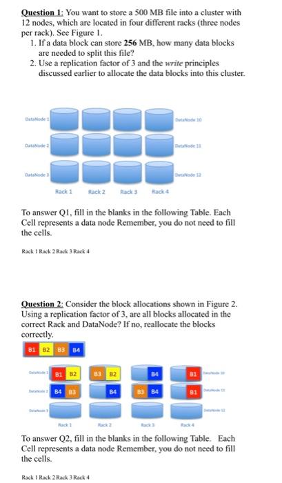 Solved Question 1: You want to store a 500MB file into a | Chegg.com