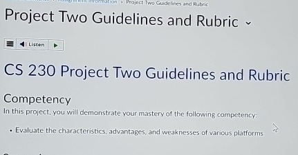 Solved Project Two Guidelines and RubricCS 230 ﻿Project Two | Chegg.com