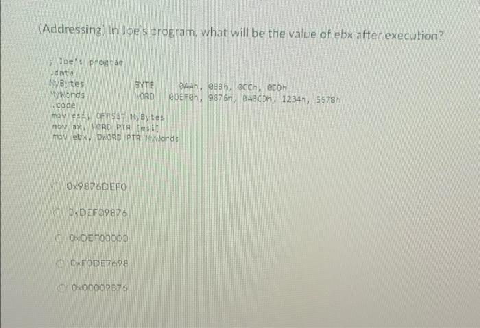 Solved (Arithmetic What will be the value of eax, in decimal | Chegg.com