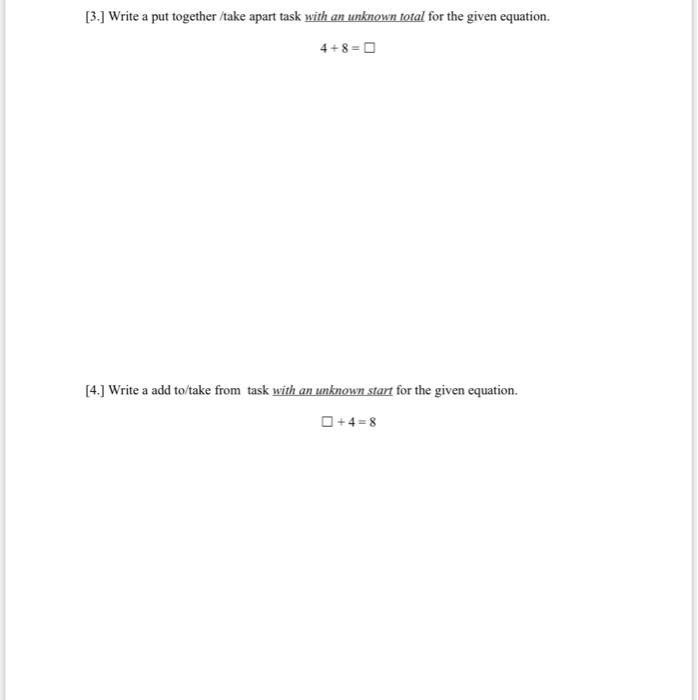 Solved [3.] Write a put together take apart task with an | Chegg.com