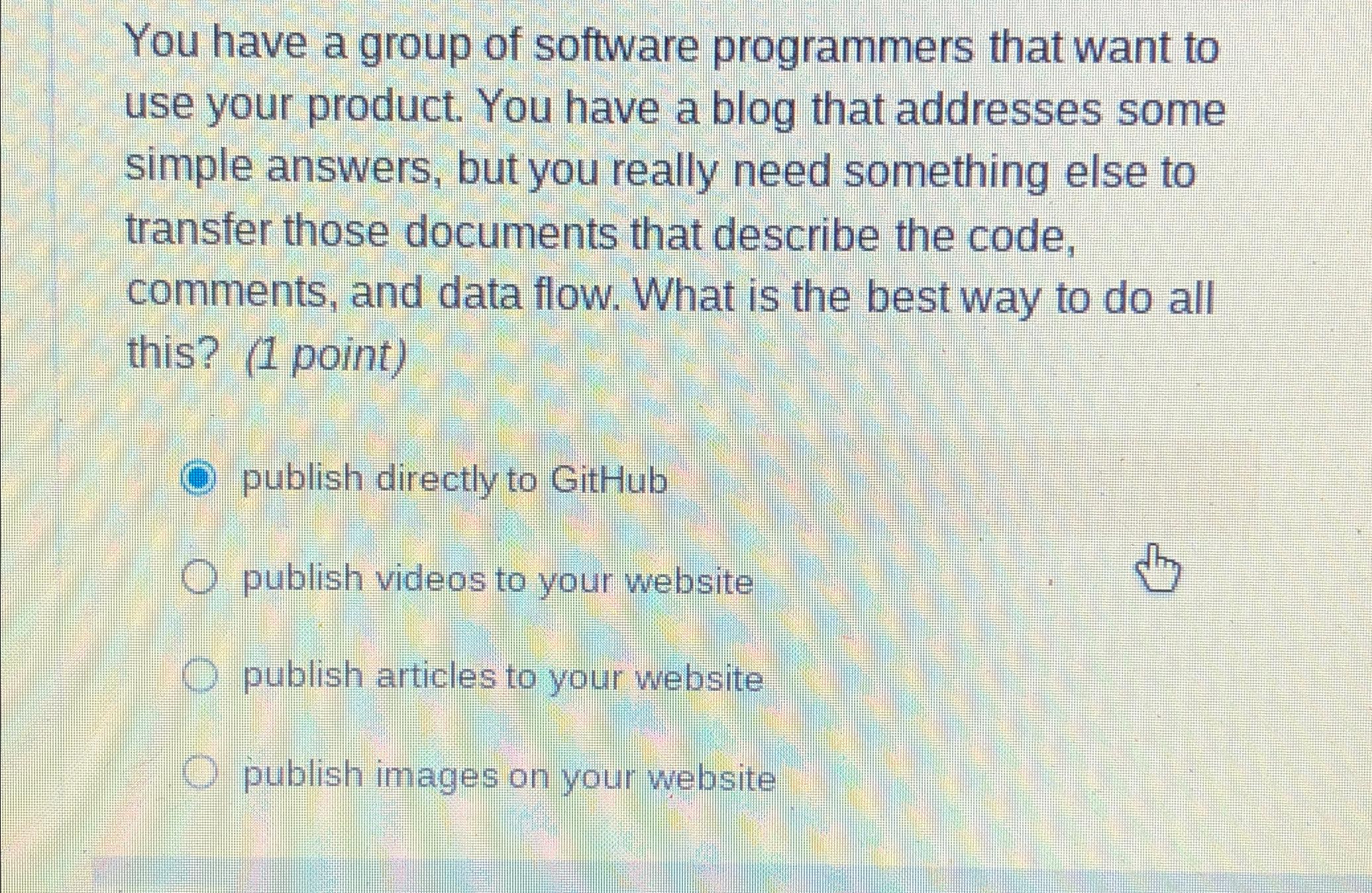 Solved You have a group of software programmers that want to | Chegg.com