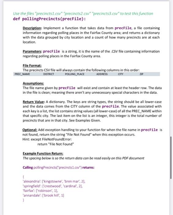Solved Functions: The following are the functions you must | Chegg.com