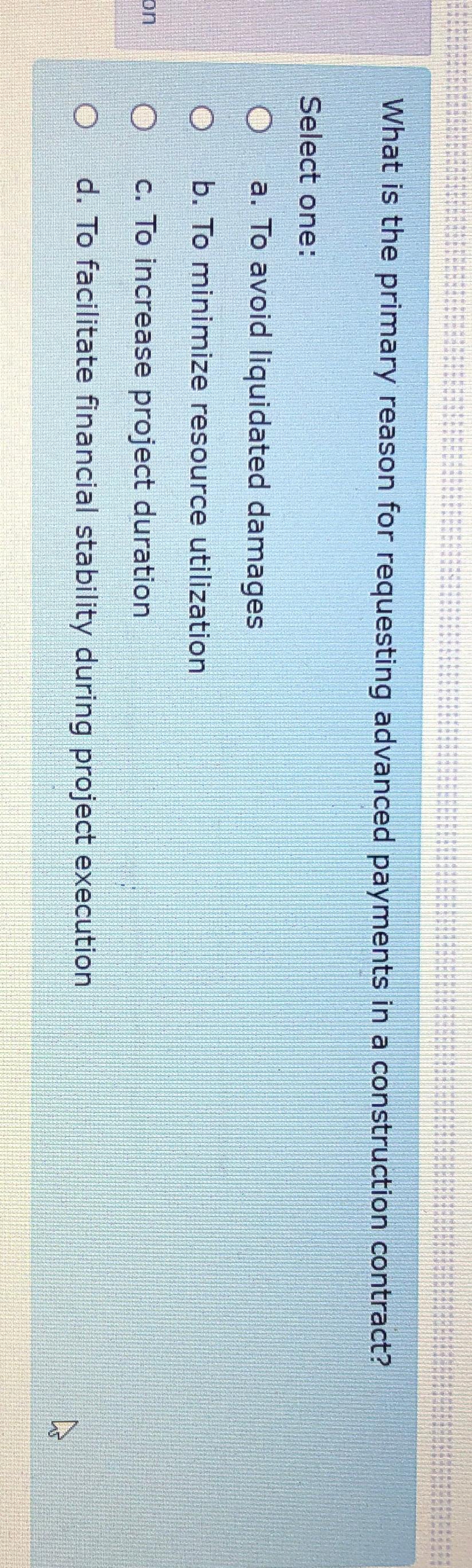 Solved What is the primary reason for requesting advanced | Chegg.com