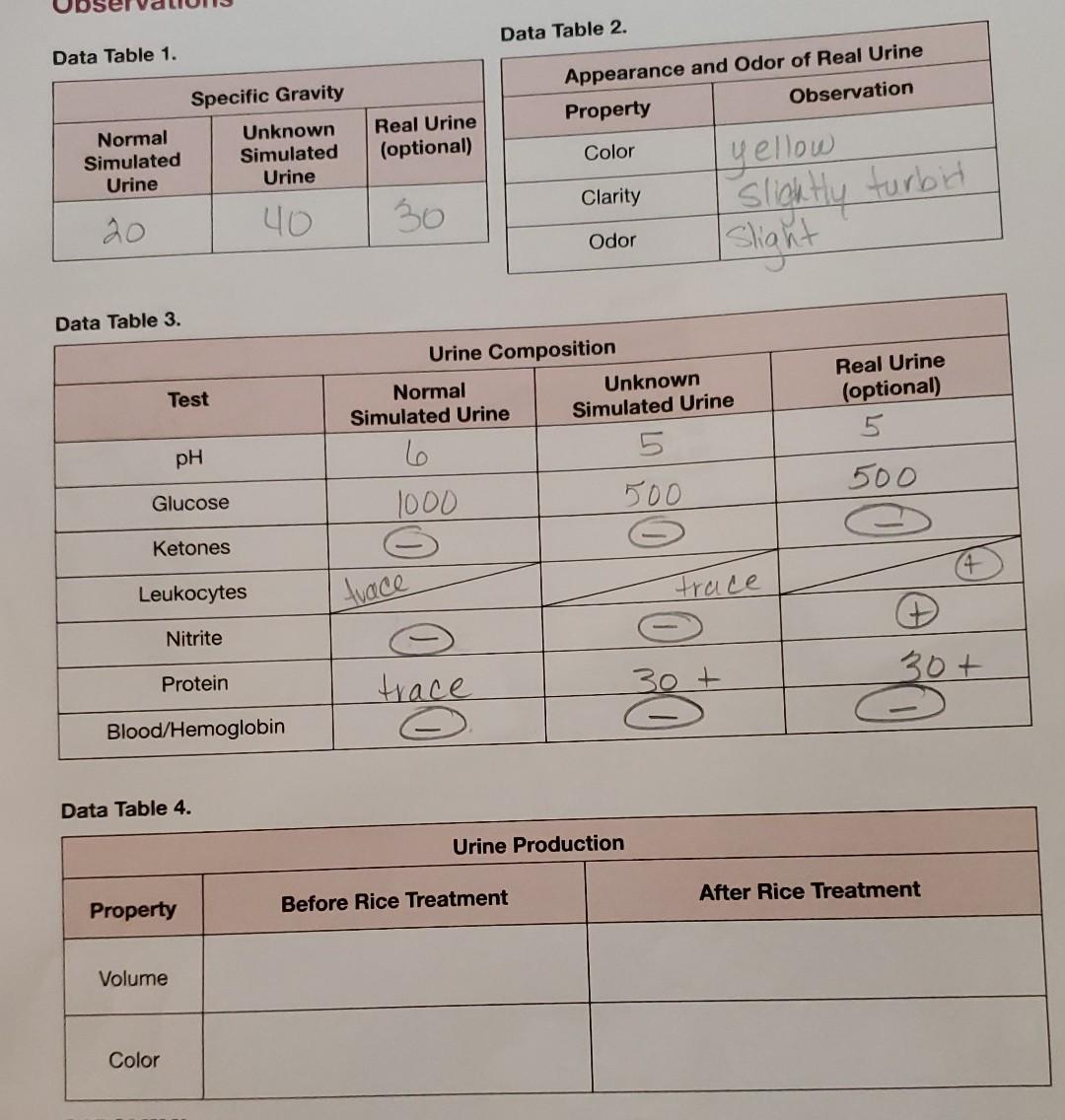 nata Table 1. | Chegg.com